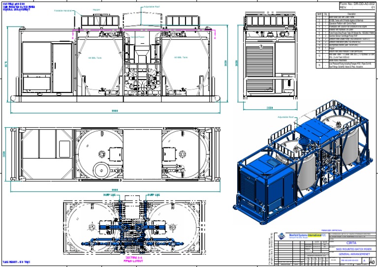 Skid Mounted Batch Mixer Layout | PDF | Pipe (Fluid Conveyance) | Gas ...