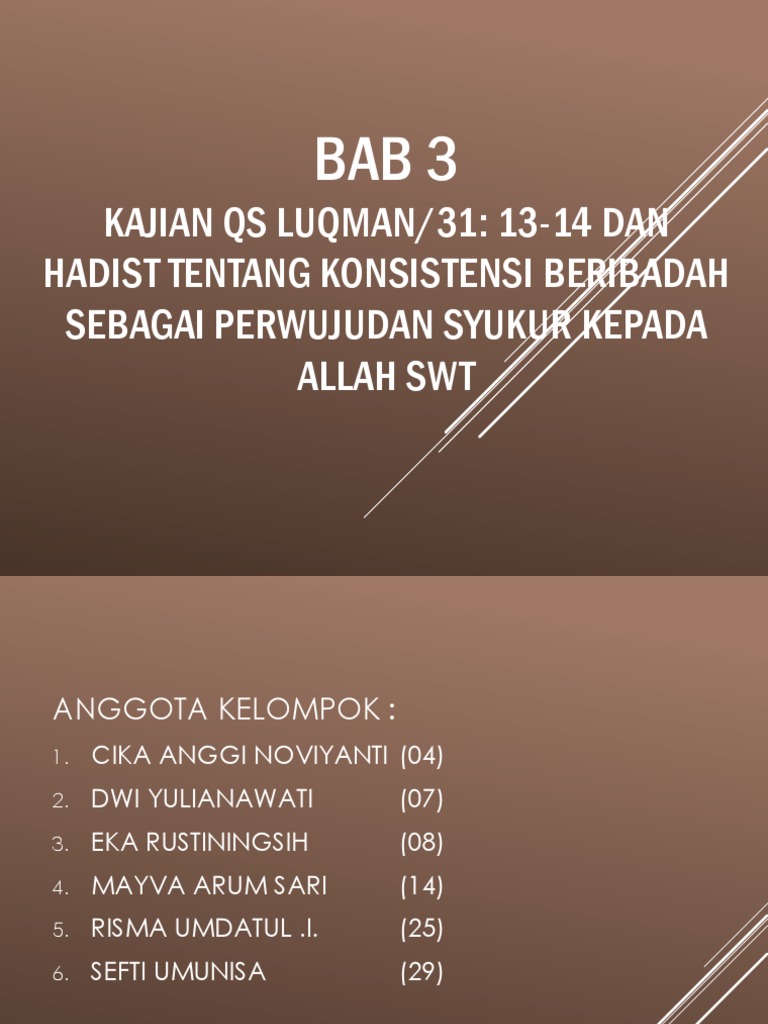 KELOMPOK 5 Bab 3 Kajian QS Luqman | PDF