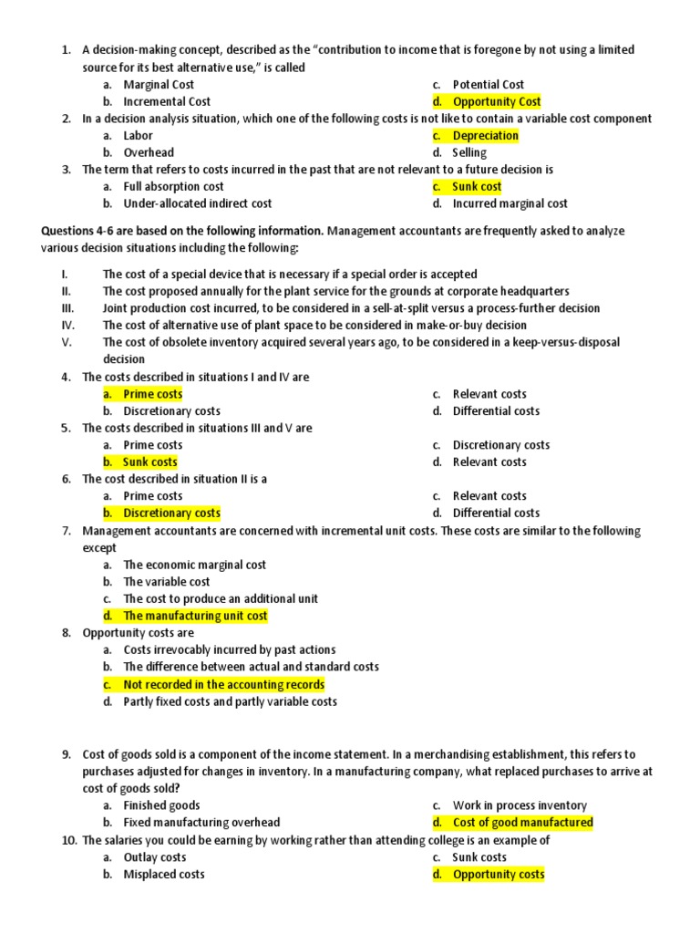 01 Cost Terms, Concept and Behavior | PDF | Regression Analysis | Correlation And Dependence