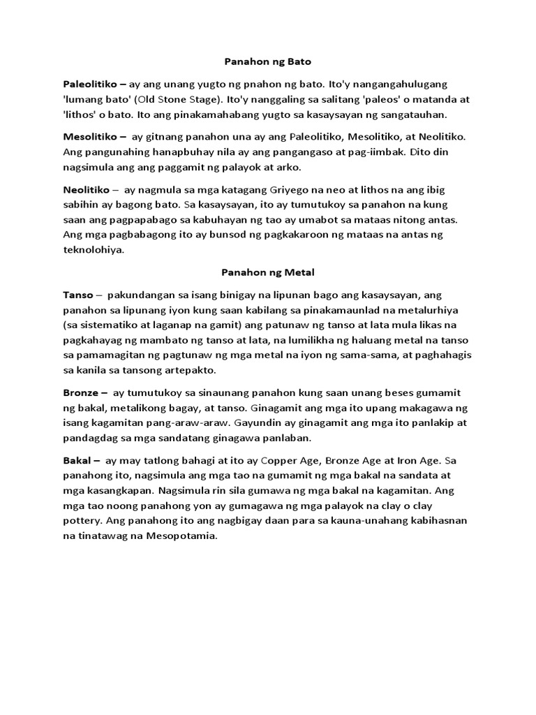Panahon NG Bato | PDF