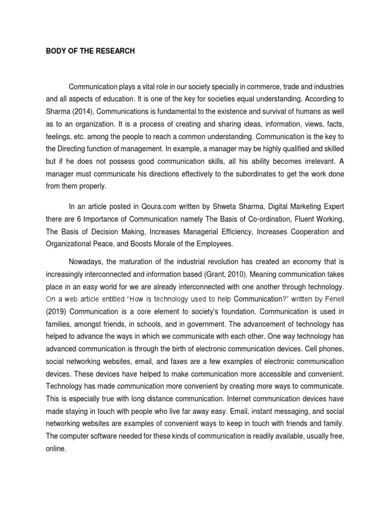 Body of The Research | PDF | Videotelephony | Social Networking Service