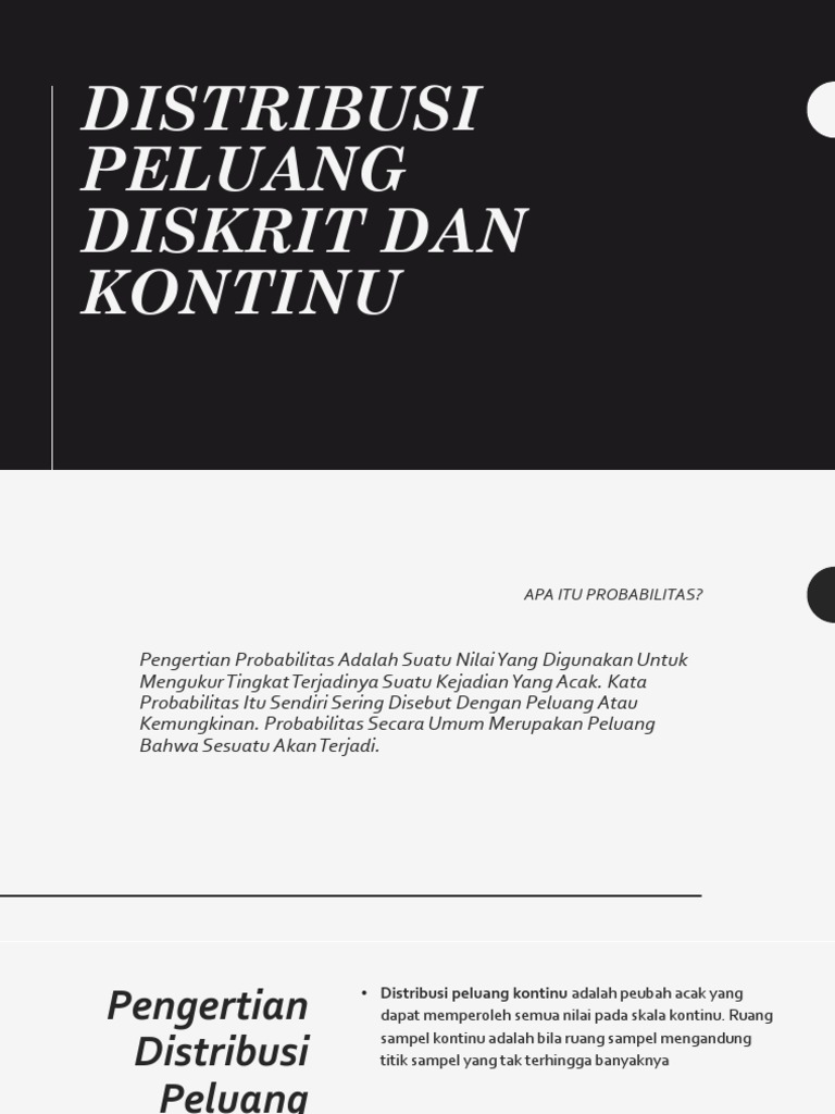 Distribusi Peluang Diskrit Dan Kontinu | PDF