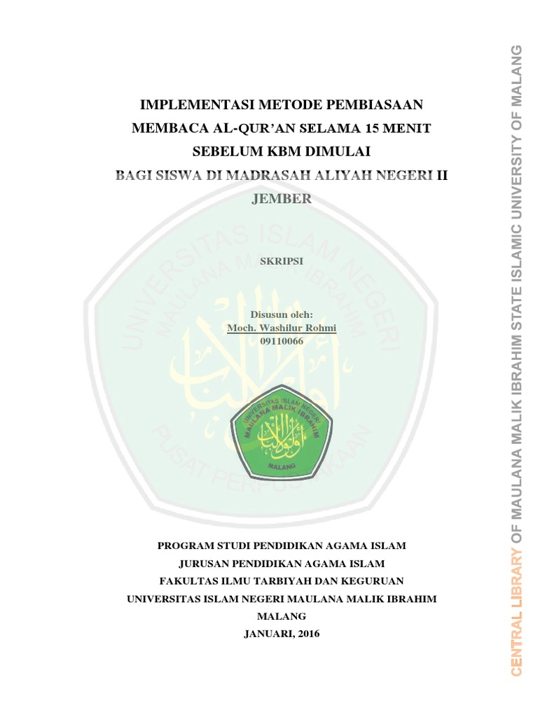 Metode Pembiasaan Membaca Al-Qur'an | PDF
