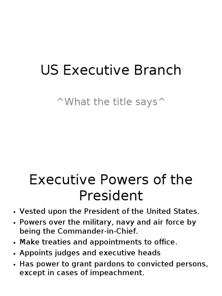 Overview of the US Executive Branch | PDF | Presidents Of The United ...