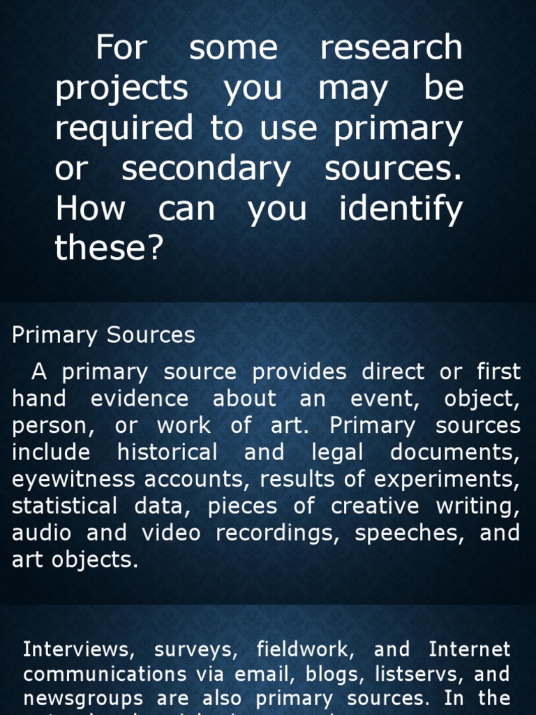 Identifying Primary and Secondary Sources: A Guide to Distinguishing ...