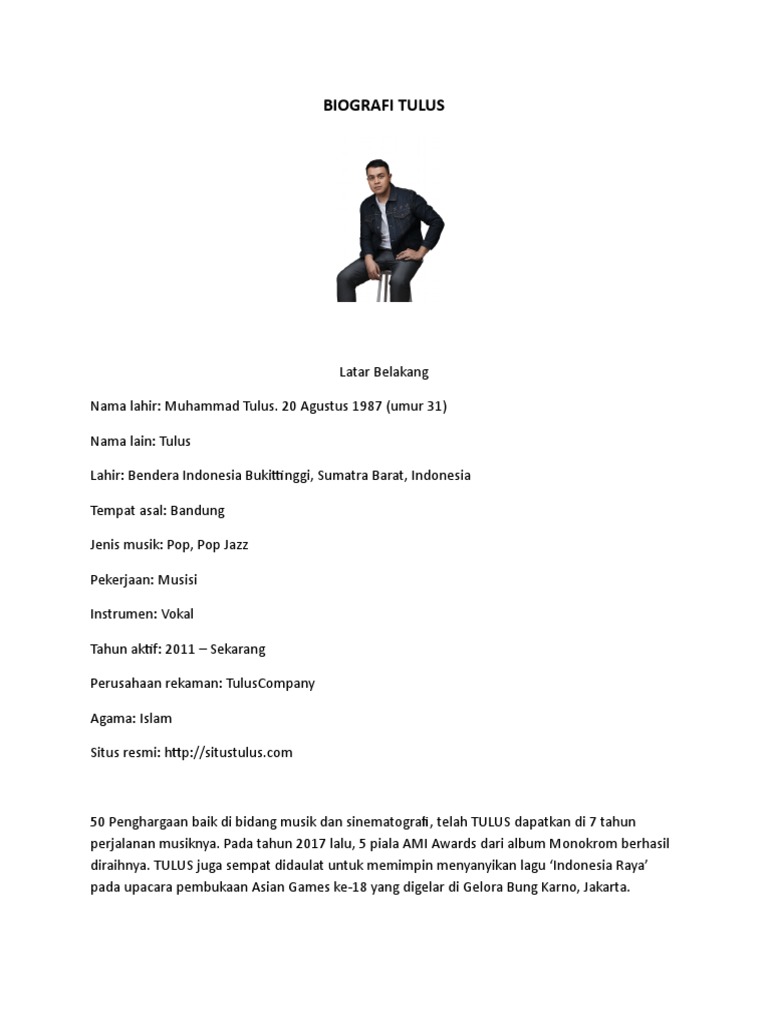 BIOGRAFI TULUS-WPS Office | PDF