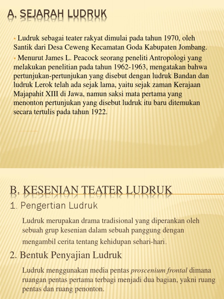 Sejarah dan Elemen Ludruk | PDF