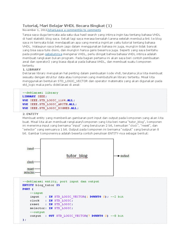 Tutorial VHDL | PDF