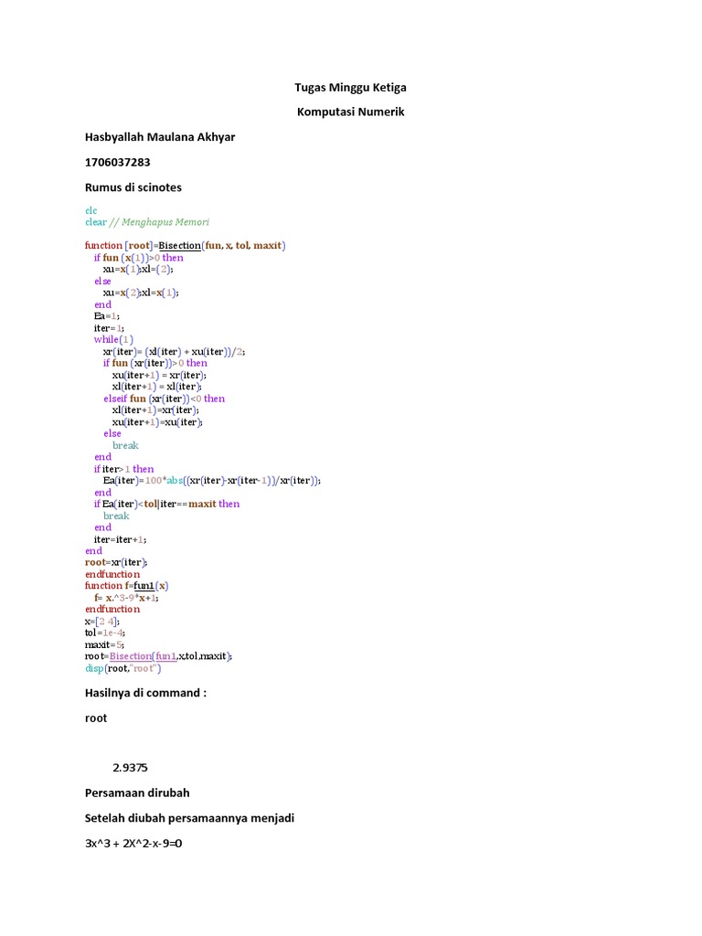 Cara Scinotes Scilab Agar Bisa Menghitung Perhitungan Persamaan Kuadrat ...