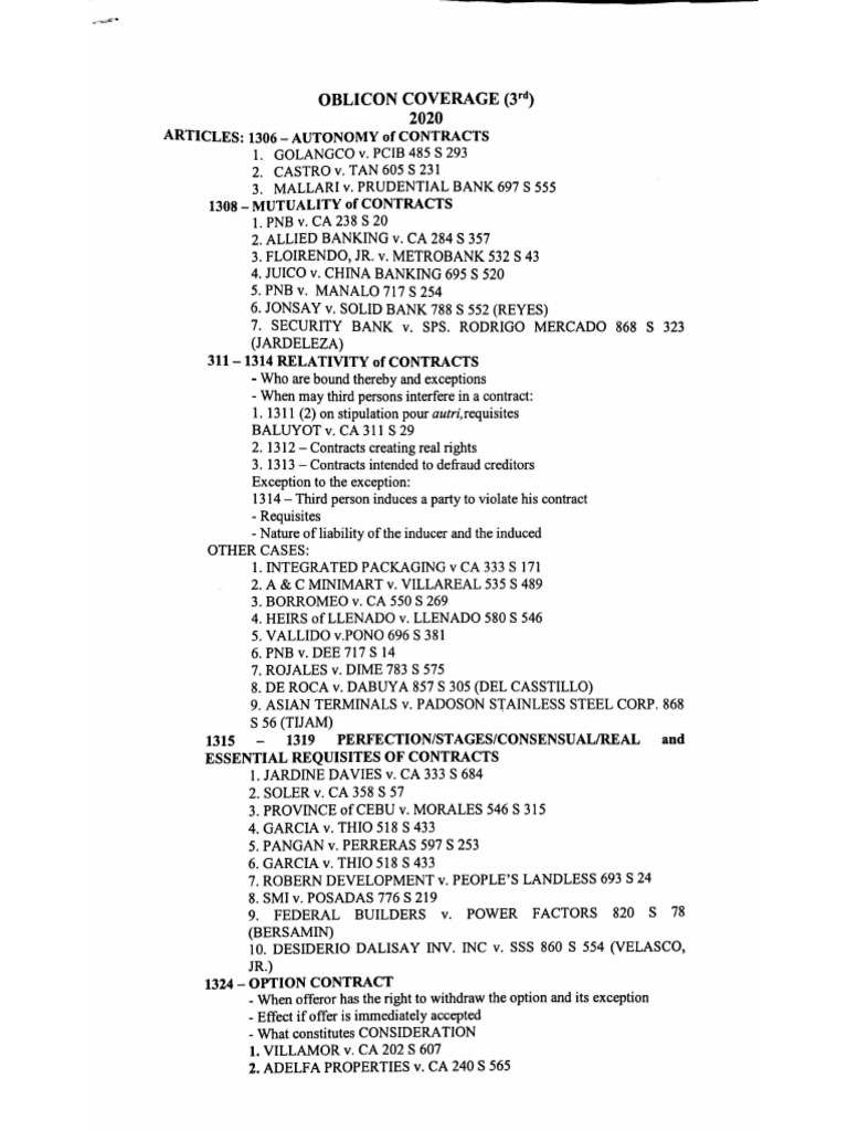 OBLICON Syllabus 3rd Exam Atty. Lydia C. Galas | PDF