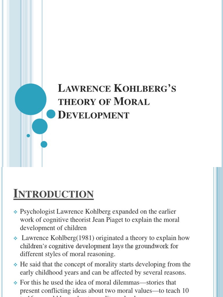 Kohlberg's Moral Development Theory | PDF | Morality | Applied Ethics