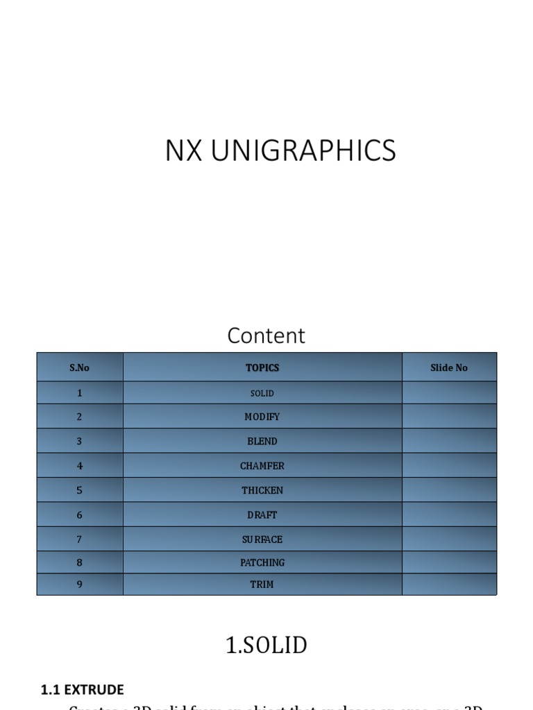 NX Unigraphics 3D Modeling Guide | PDF