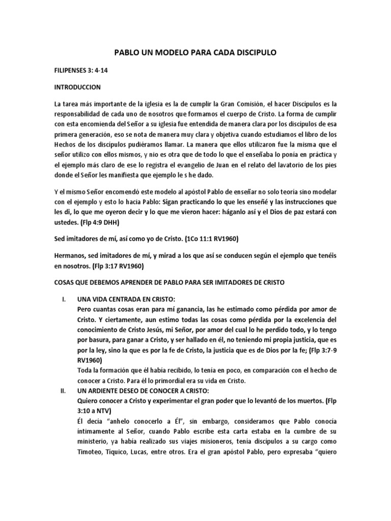 Pablo Un Ejemplo para Cada Discipulo | PDF | Pablo el apóstol | Jesús