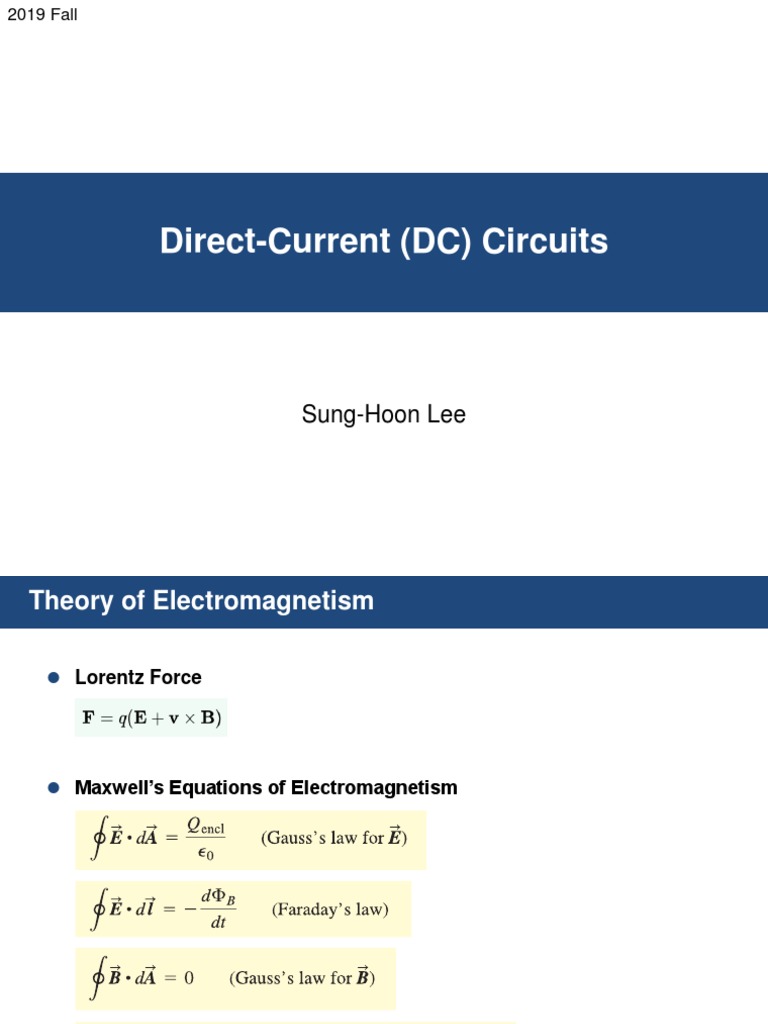 Physics 2 Lec.06 Direct-Current Circuits PDF | Download Free PDF ...