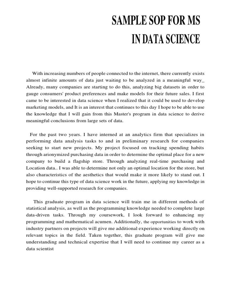 Sample Sop For Ms in Data Science 724x1024 | PDF