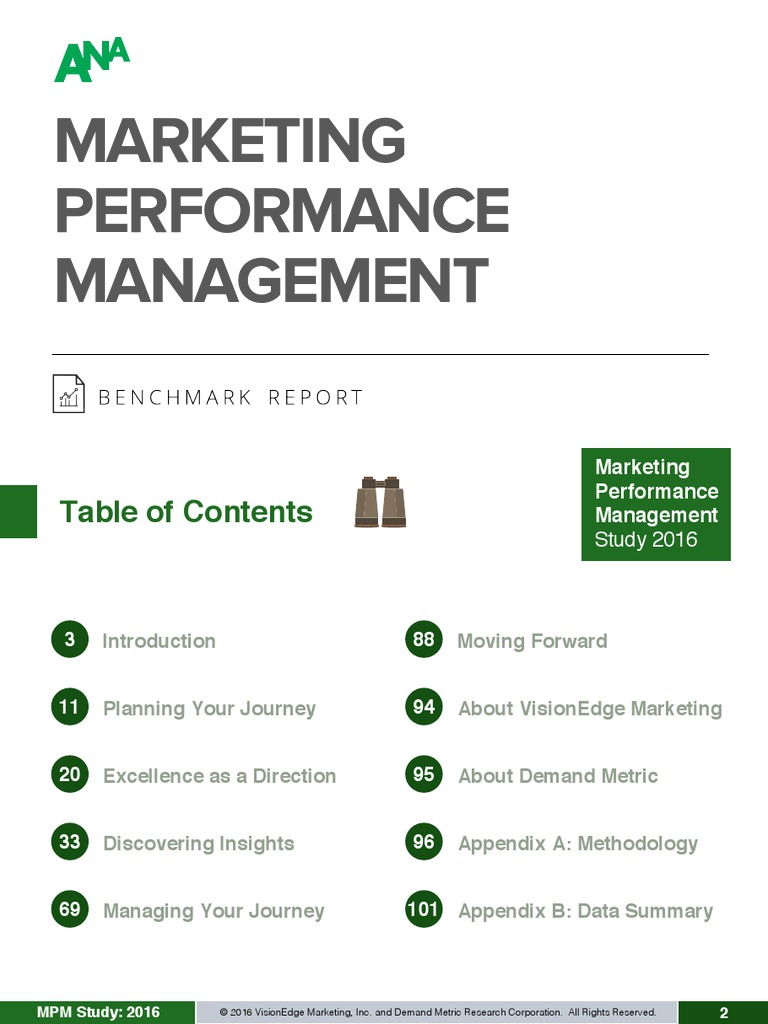 ANA Marketing Performance Management Benchmark Report | PDF | Marketing ...