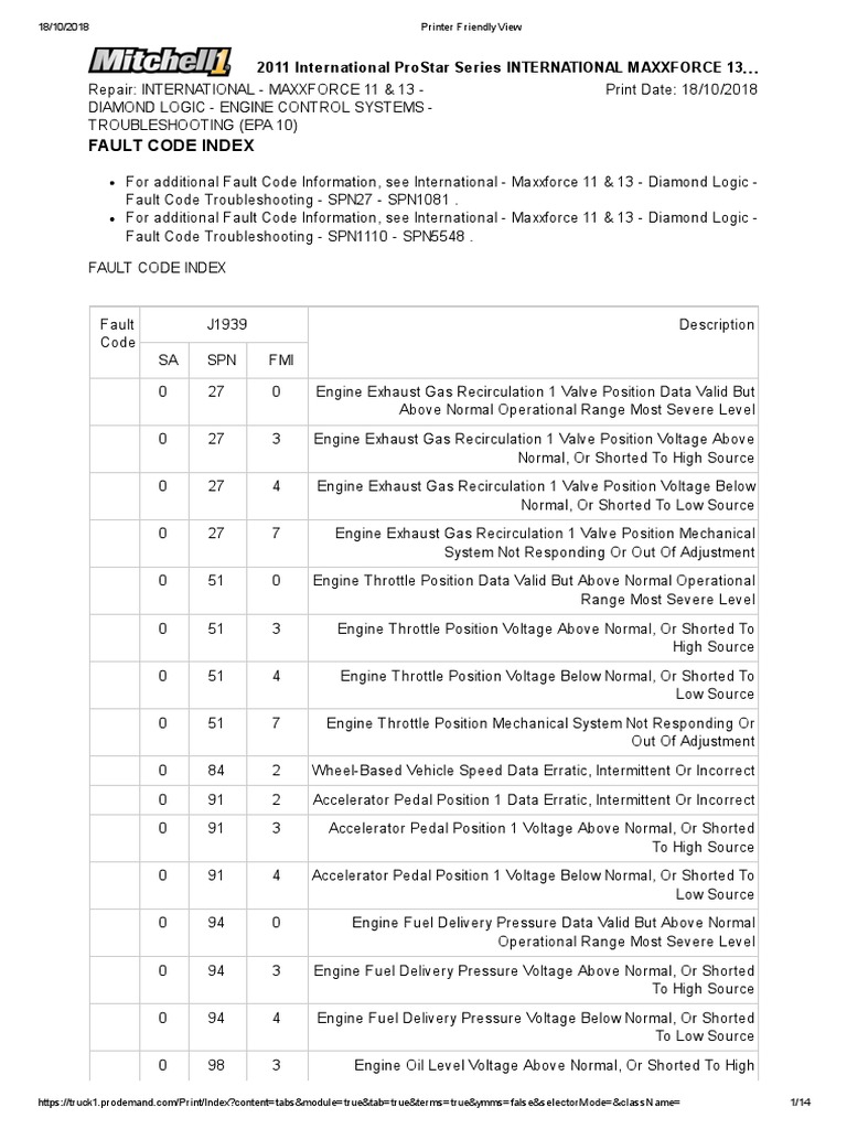 Troubleshooting International MaxxForce 11 13 Engine Fault Codes
