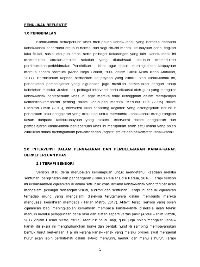 PENULISAN REFLEKTIF,, New | PDF