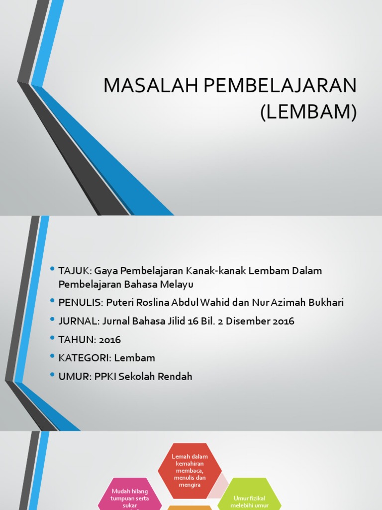 Gaya Belajar Anak Lembam di PPKI | PDF