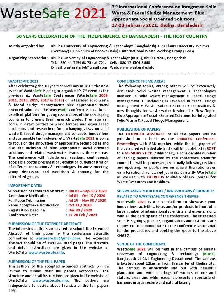 WasteSafe 2021 - Leaflet | PDF | Bangladesh