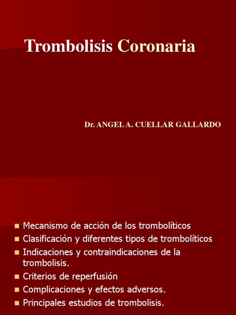 Trombolisis | PDF | Infarto de miocardio | Hipertensión