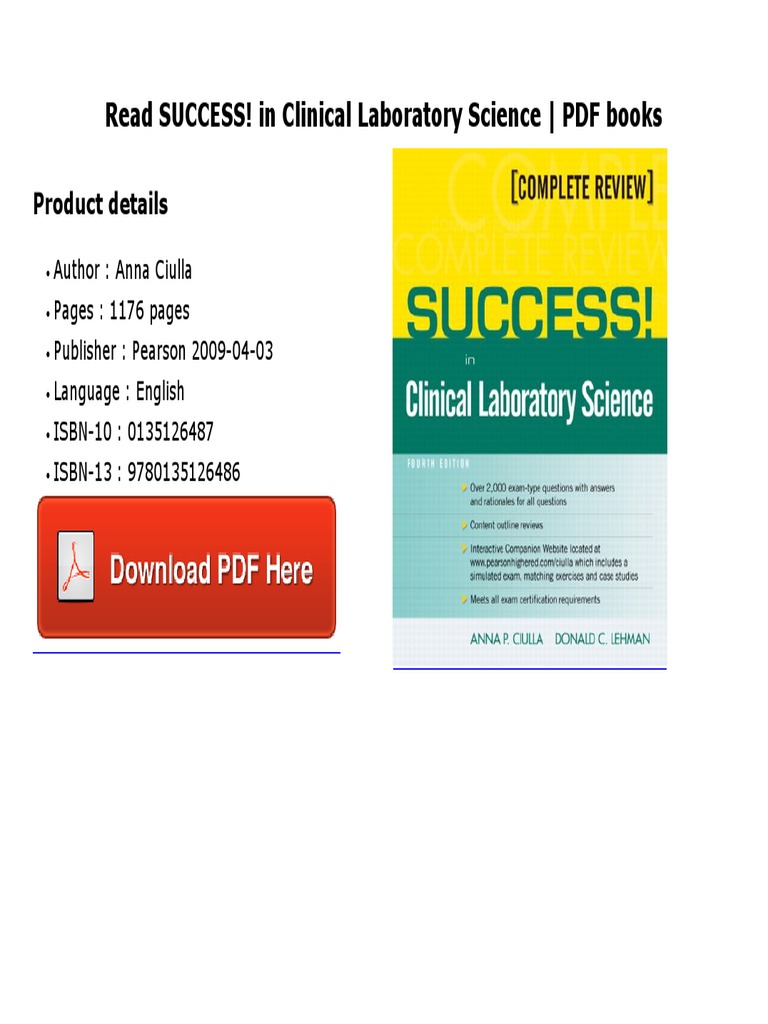 SUCCESS in Clinical Laboratory Science PDF | PDF | Sources | Book Design