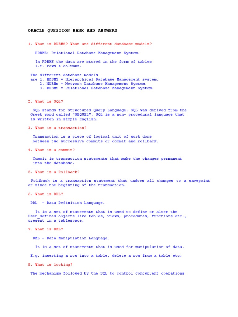 SQL Questions | PDF | Relational Database | Oracle Database