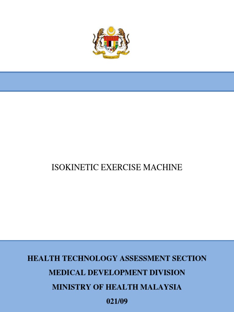 Isokinetic Exercise Machine Assessment | PDF | Weight Training ...
