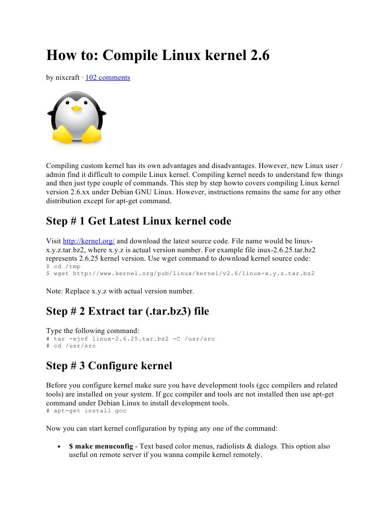 How To: Compile Linux Kernel 2.6 | PDF | Linux | Desktop Environment