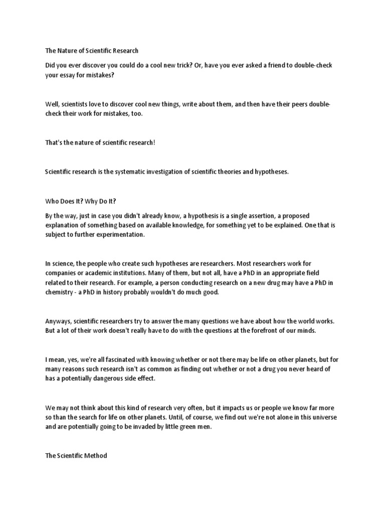 The Essence of Scientific Research | PDF | Scientific Method ...