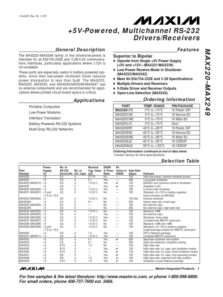 Max232 PDF | PDF | Cmos | Watt