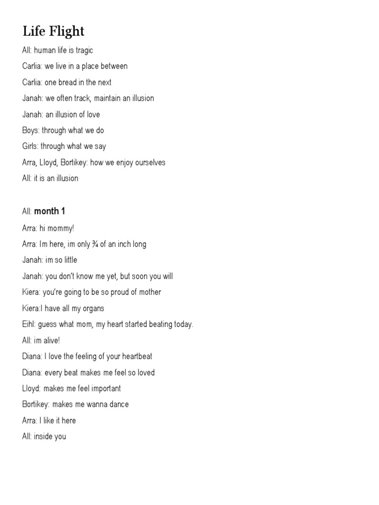 Readers Theater Life Flight | PDF