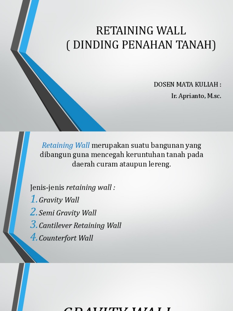 Materi Gravity Retaining Wall | PDF
