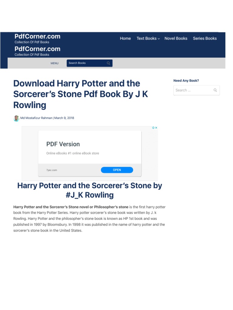 A Guide to Downloading J.K. Rowling's Harry Potter and the Sorcerer's ...