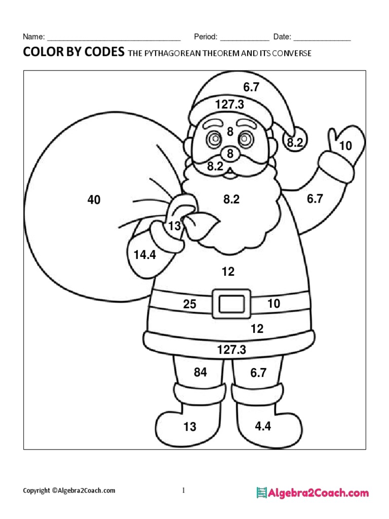 8 1 Christmas Activity The Pythagorean Theorem and Its Converse 2 | PDF ...