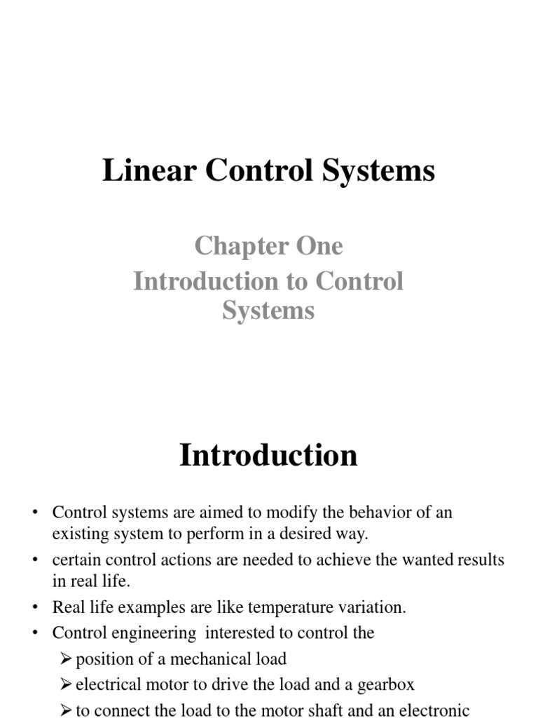 Linear Control Systems | PDF | Control Theory | Control System