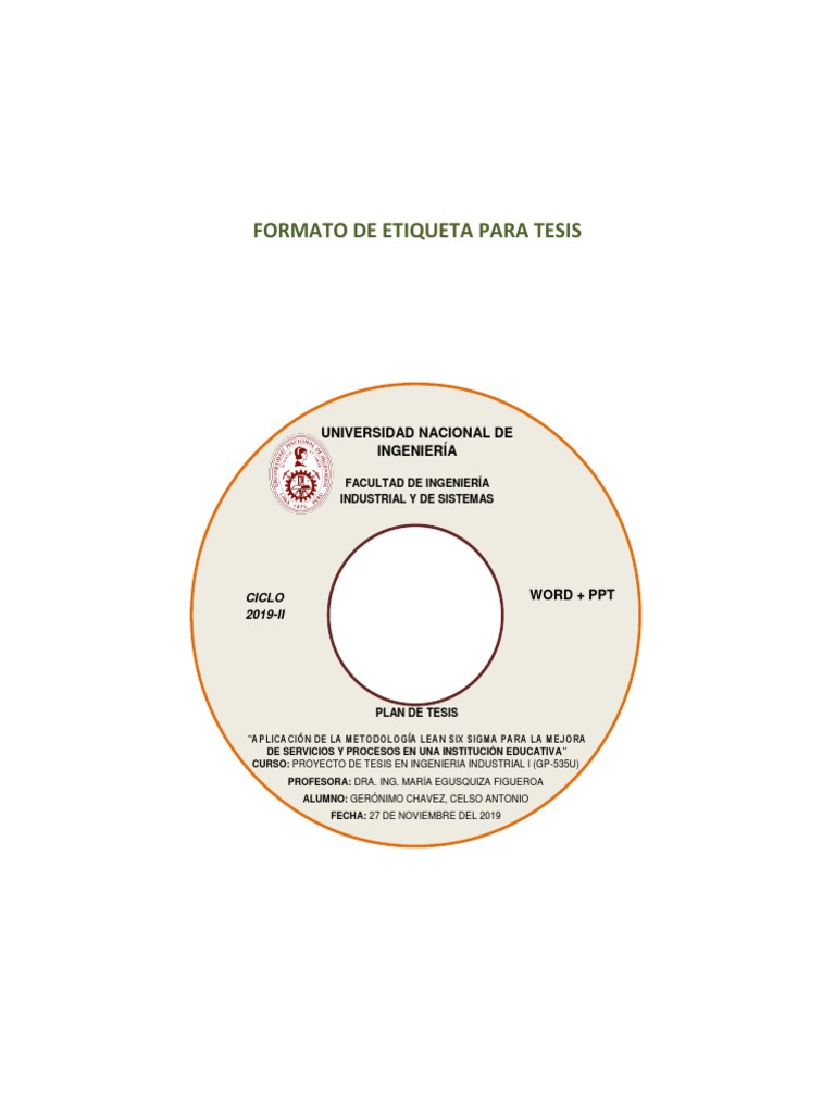 Formato de CD para Tesis | PDF