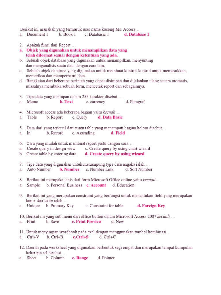 Bank Soal Informatika - 1 | PDF