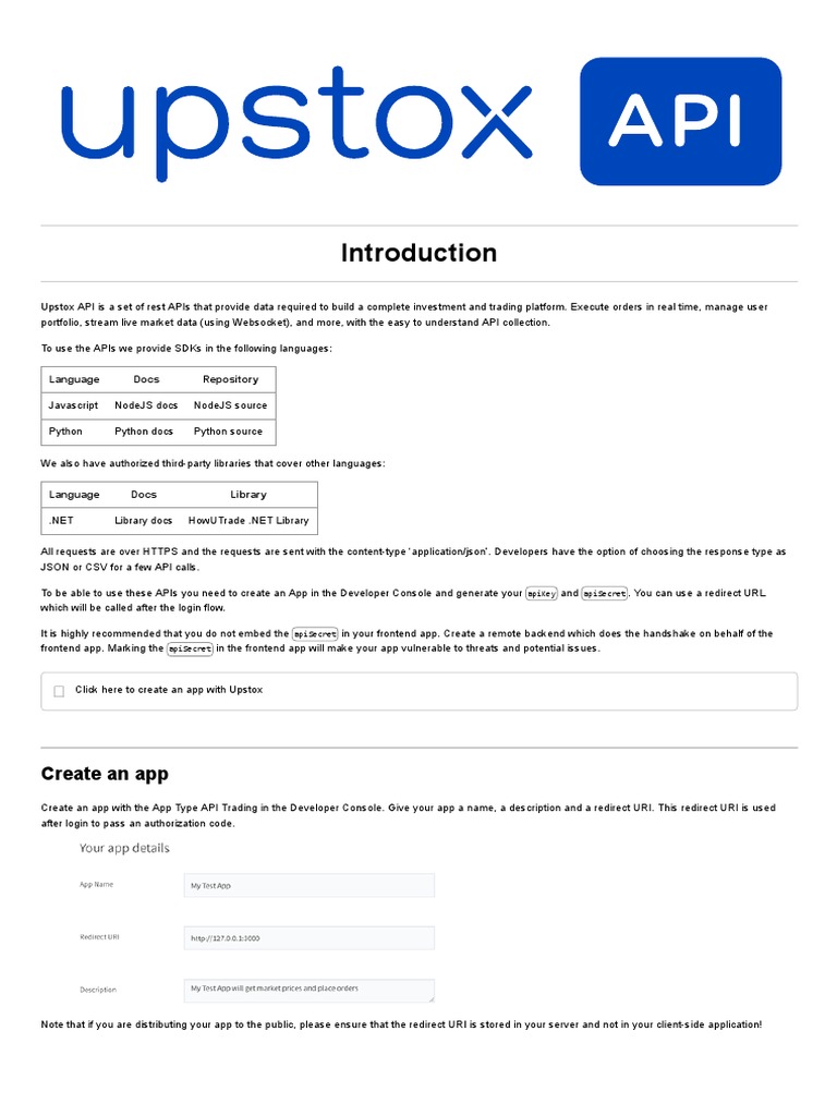 Upstox API Reference | PDF | Order (Exchange) | Json