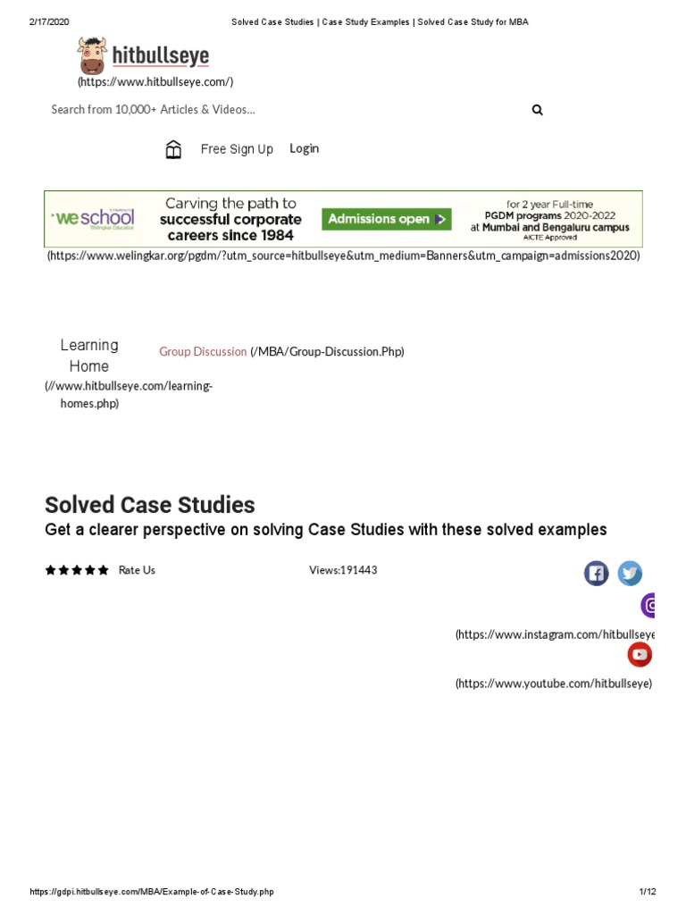 Solved Case Studies - Case Study Examples - Solved Case Study For MBA ...