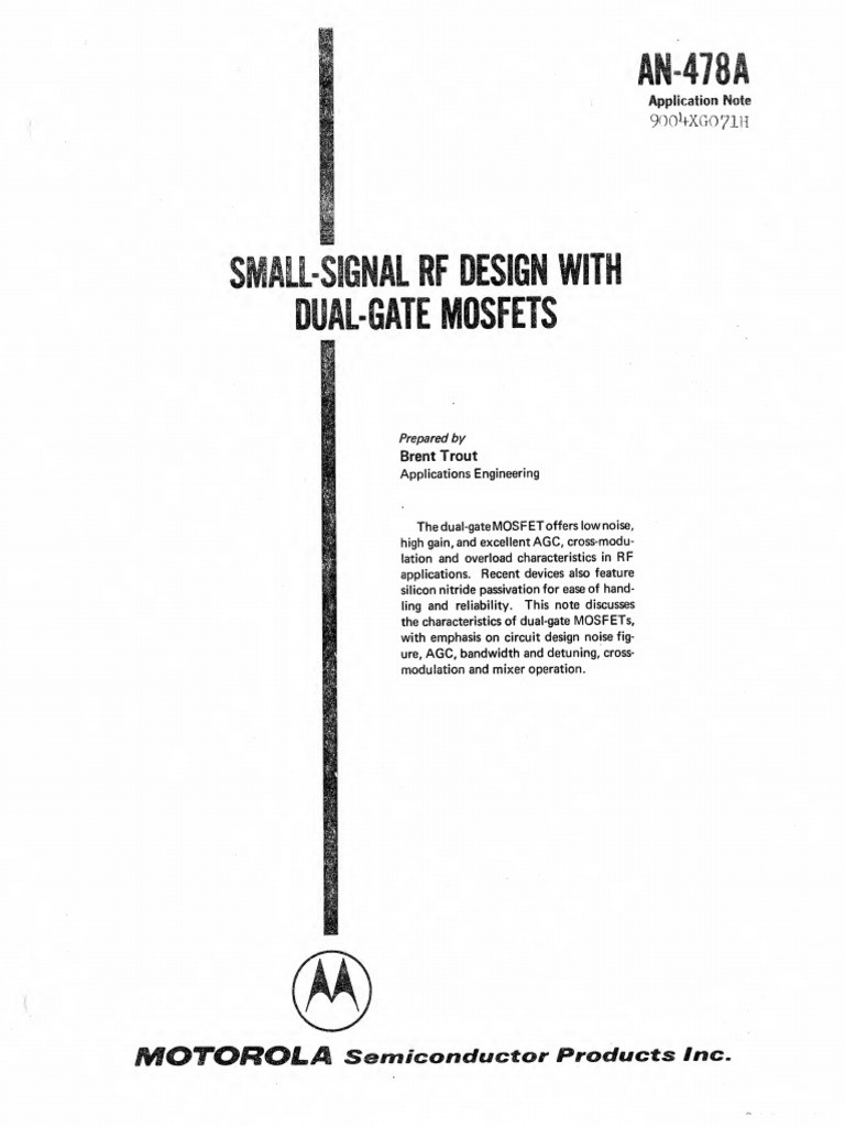 AN-478A Text | PDF | Field Effect Transistor | Mosfet