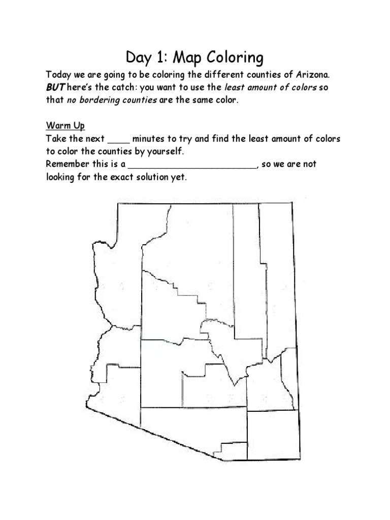 Arizona County Map Coloring Challenge | PDF | Applied Mathematics ...