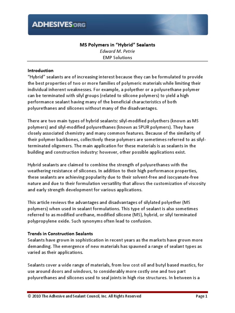 Hybrid Polymer PDF | PDF