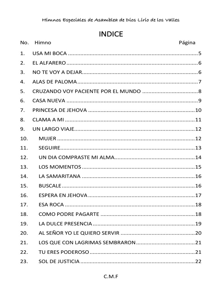 Himnos Especiales Asamblea de Dios | PDF | Cristo (título) | Salvación