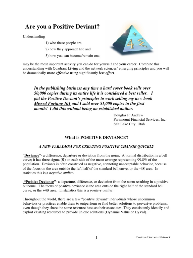 Positive Deviant Experience | PDF | Deviance (Sociology) | Wealth