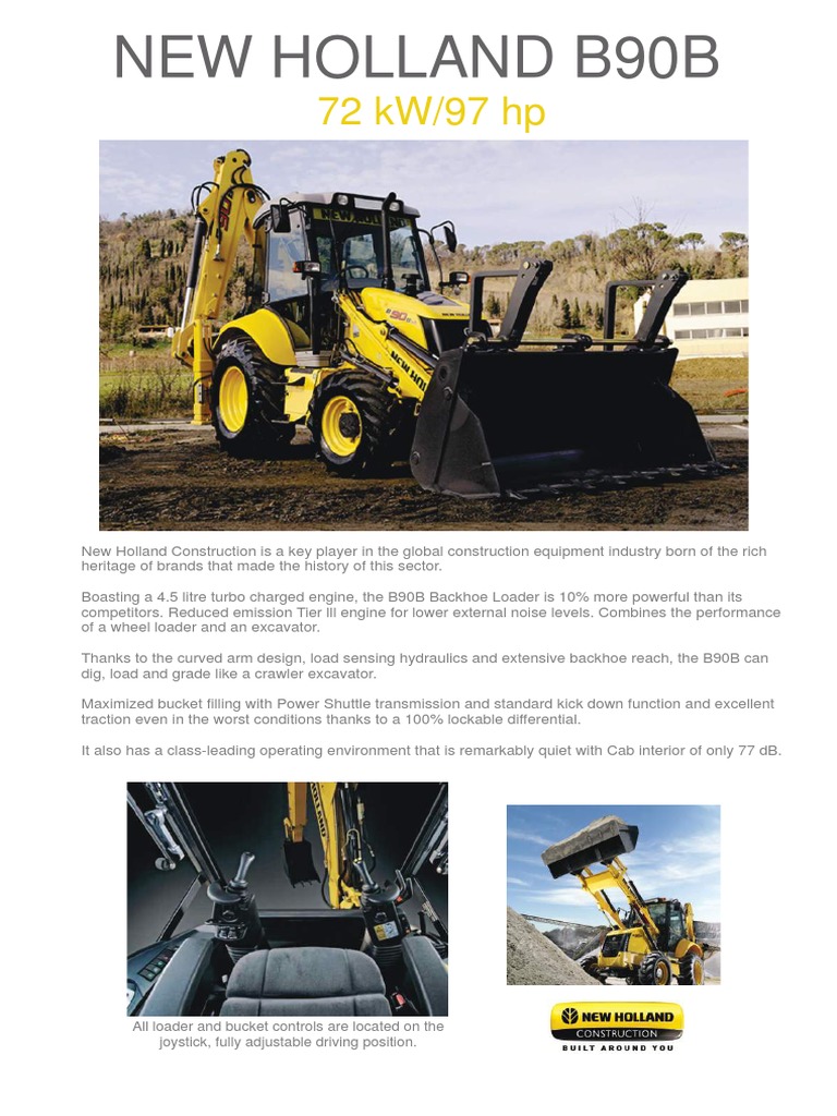 New Holland B90B TLB - Compressed PDF | PDF | Loader (Equipment) | Engines