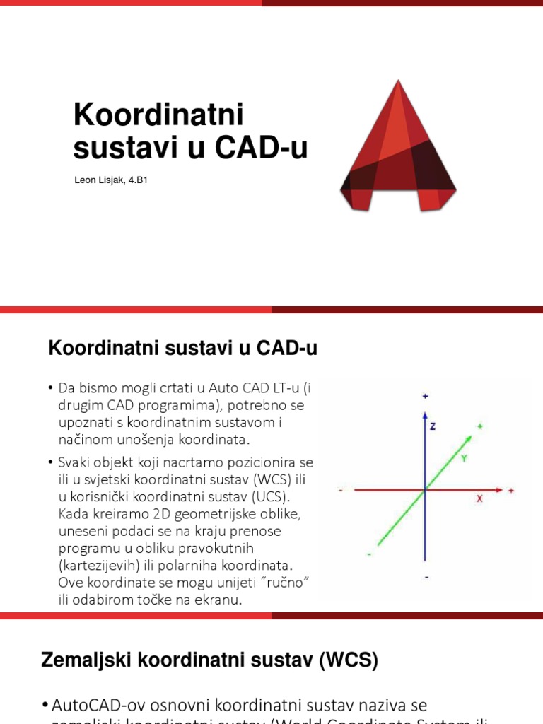 CAD - Koordinatni Sustavi | PDF