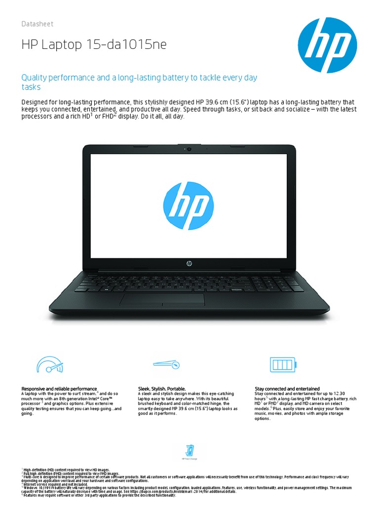 HP Laptop 15-Da1015ne | PDF | Laptop | Multi Core Processor
