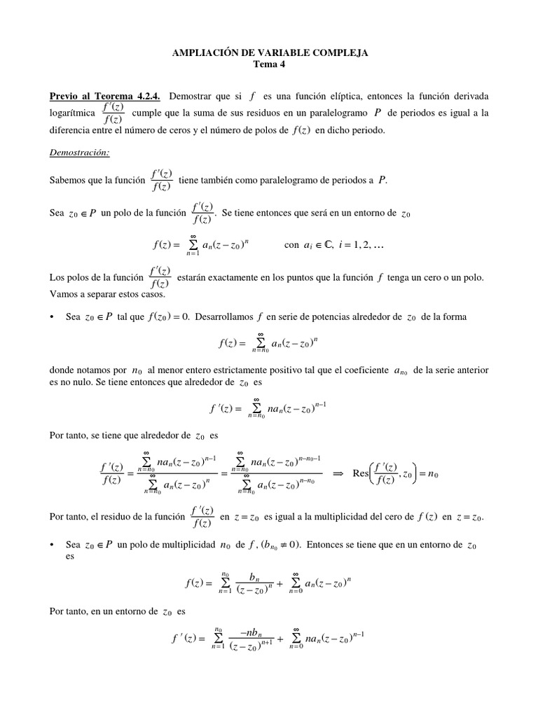Residuos de funciones elípticas en periodos | PDF | Álgebra ...