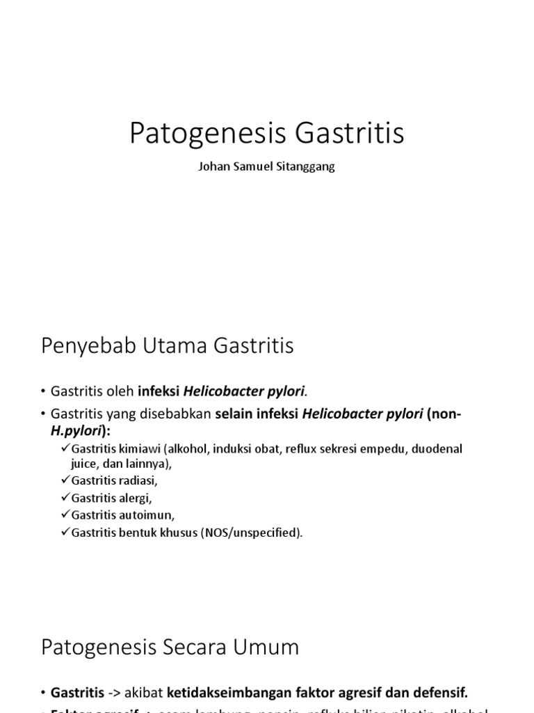 Patogenesis Gastritis | PDF